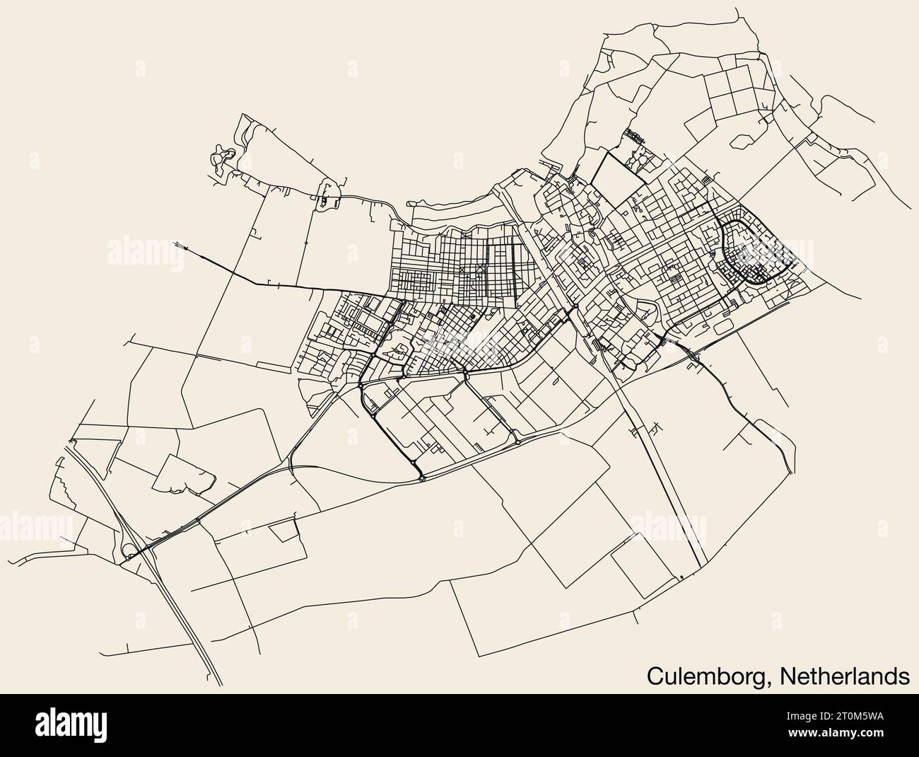Street roads map of CULEMBORG, NETHERLANDS Stock Vector Image & Art - Alamy