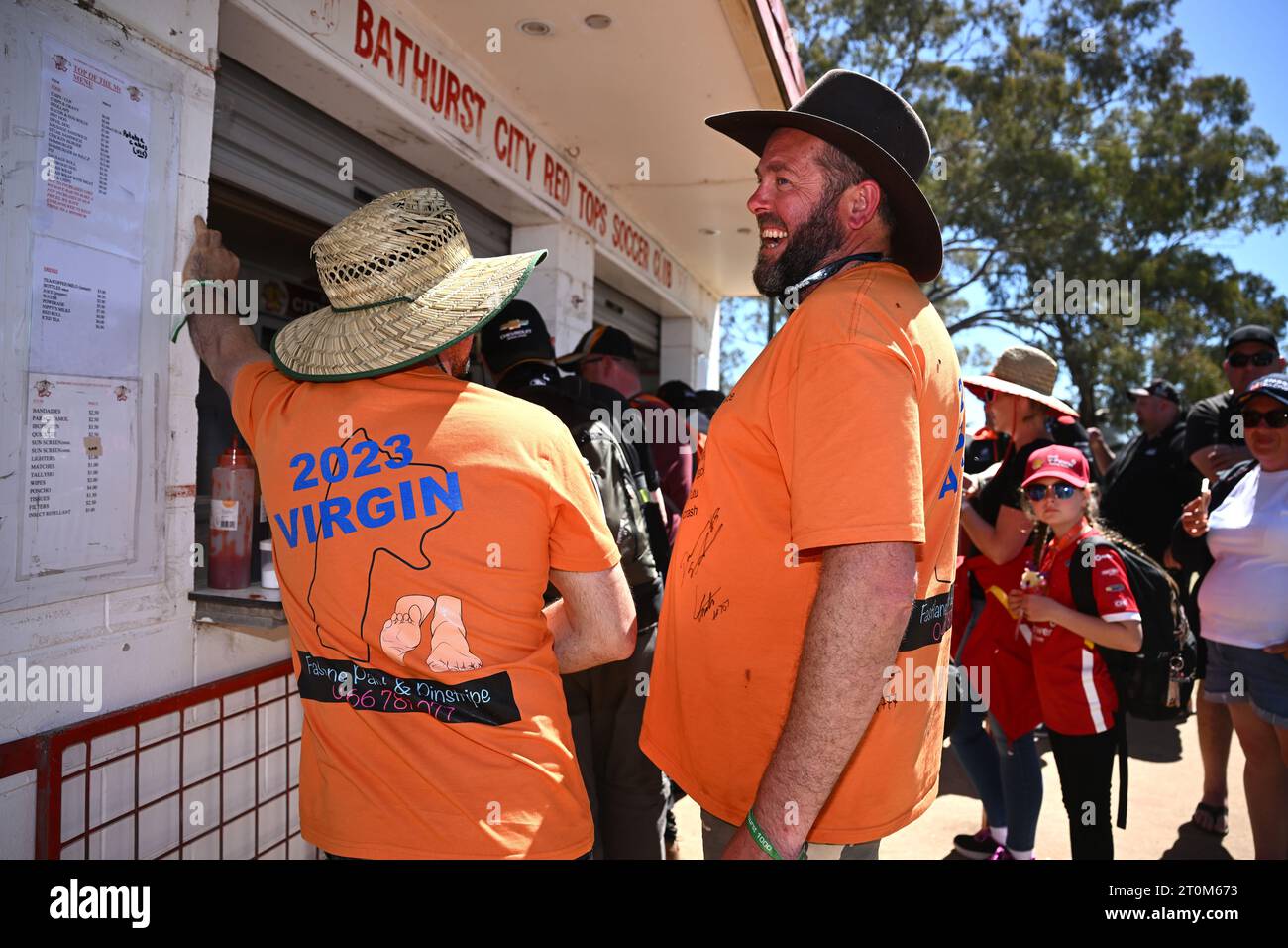 Bathurst, Australia. 08th Oct, 2023. Racegoers are seen during ...
