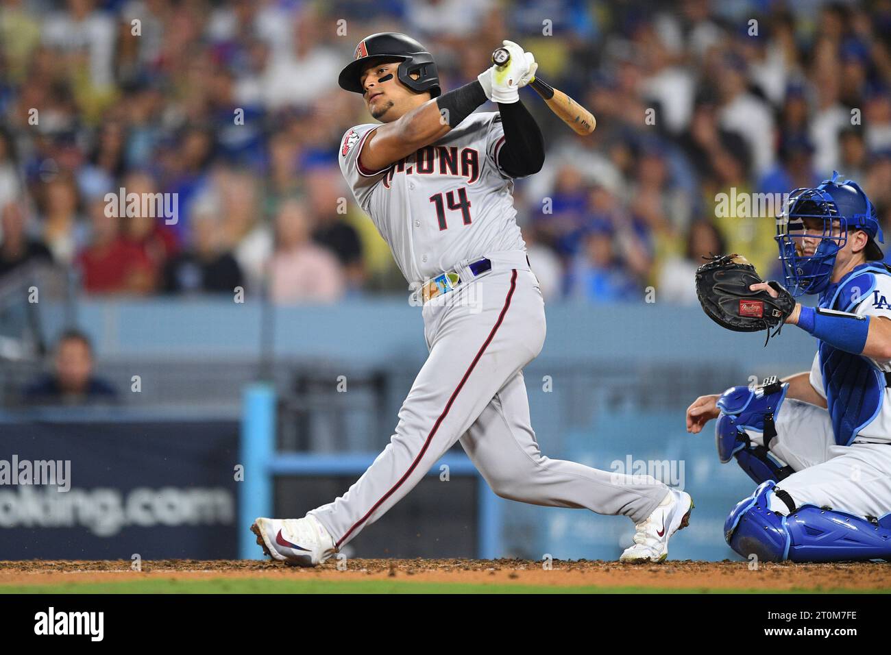 LOS ANGELES, CA - OCTOBER 07: Arizona Diamondbacks catcher Gabriel ...