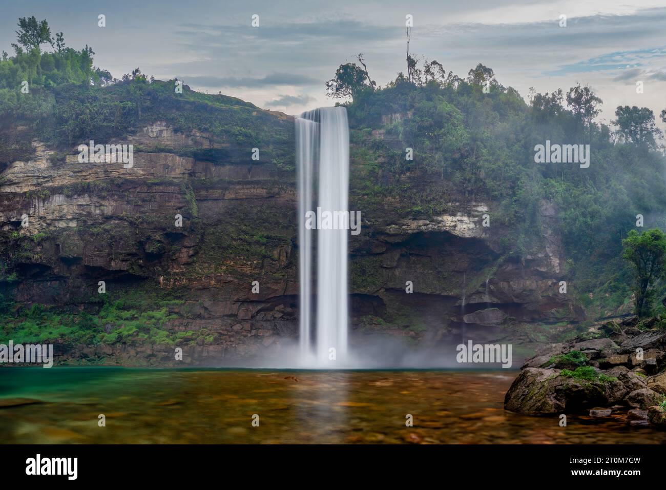 Waterfalls of Meghalaya, India: Classic Long Exposure Evening View of ...