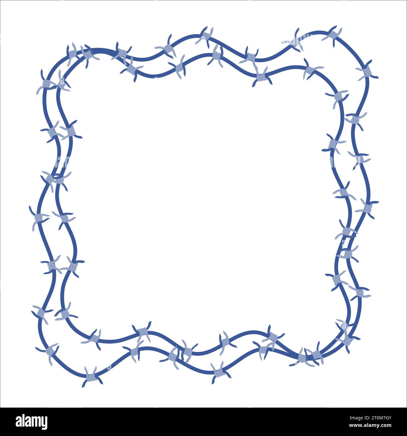Sharp barbed wire fence barrier frame illustration Stock Vector Image ...