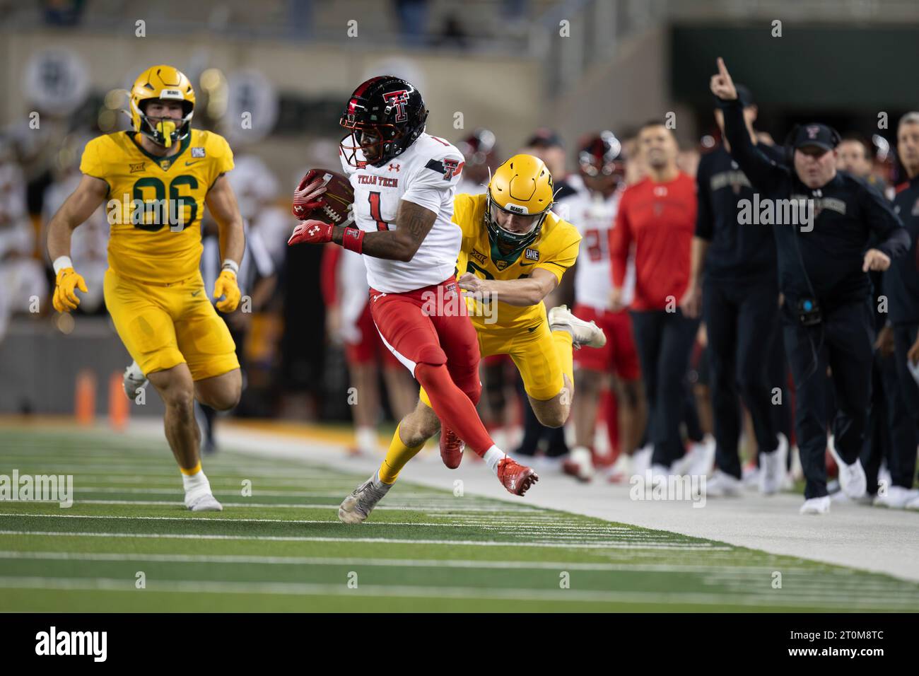 Benbrook, Texas, USA. 8th Oct, 2023. Texas Tech's MYLES PRICE (1 ...