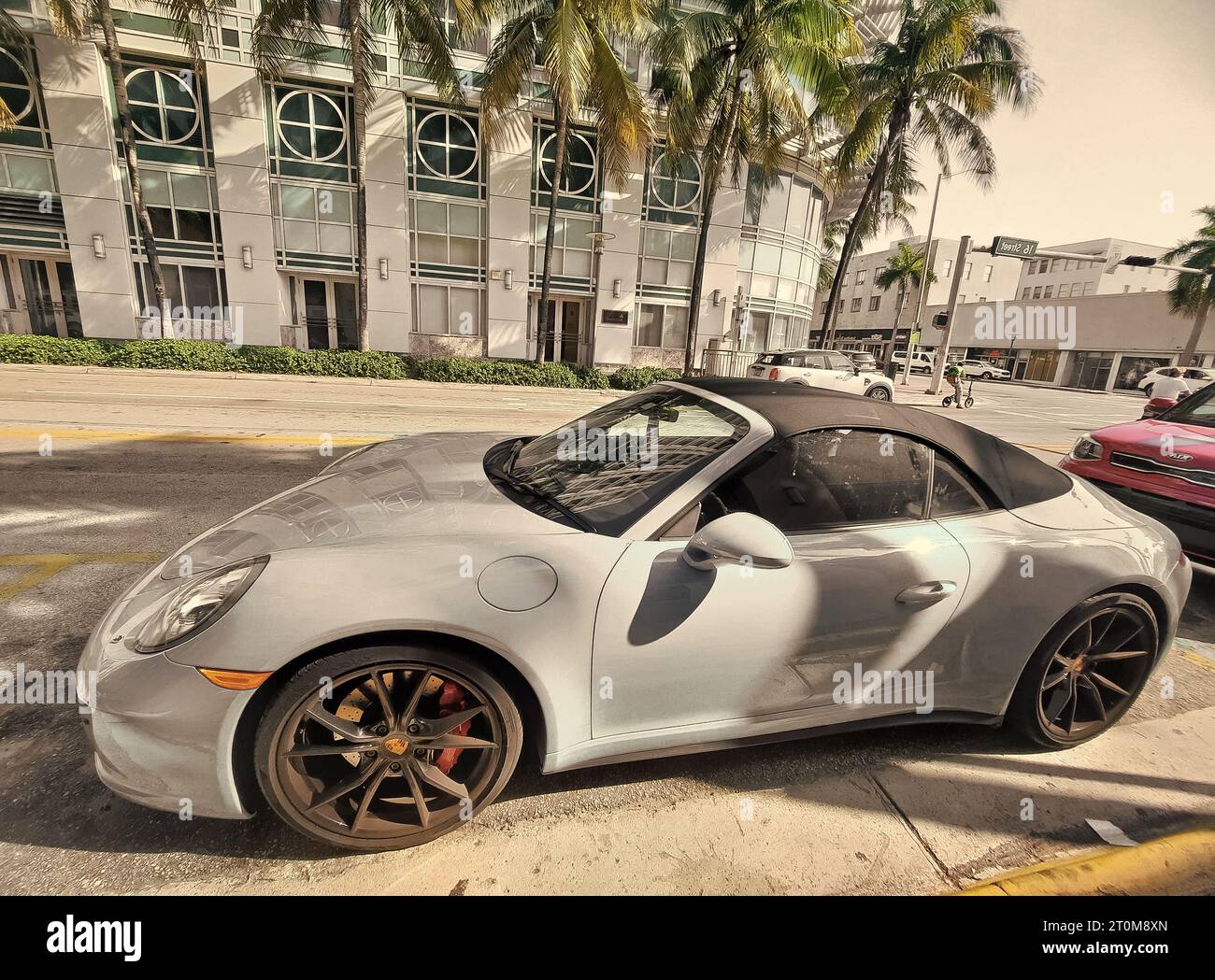 Los Angeles, California USA - March 24, 2021: blue Porsche 718 Cayman ...