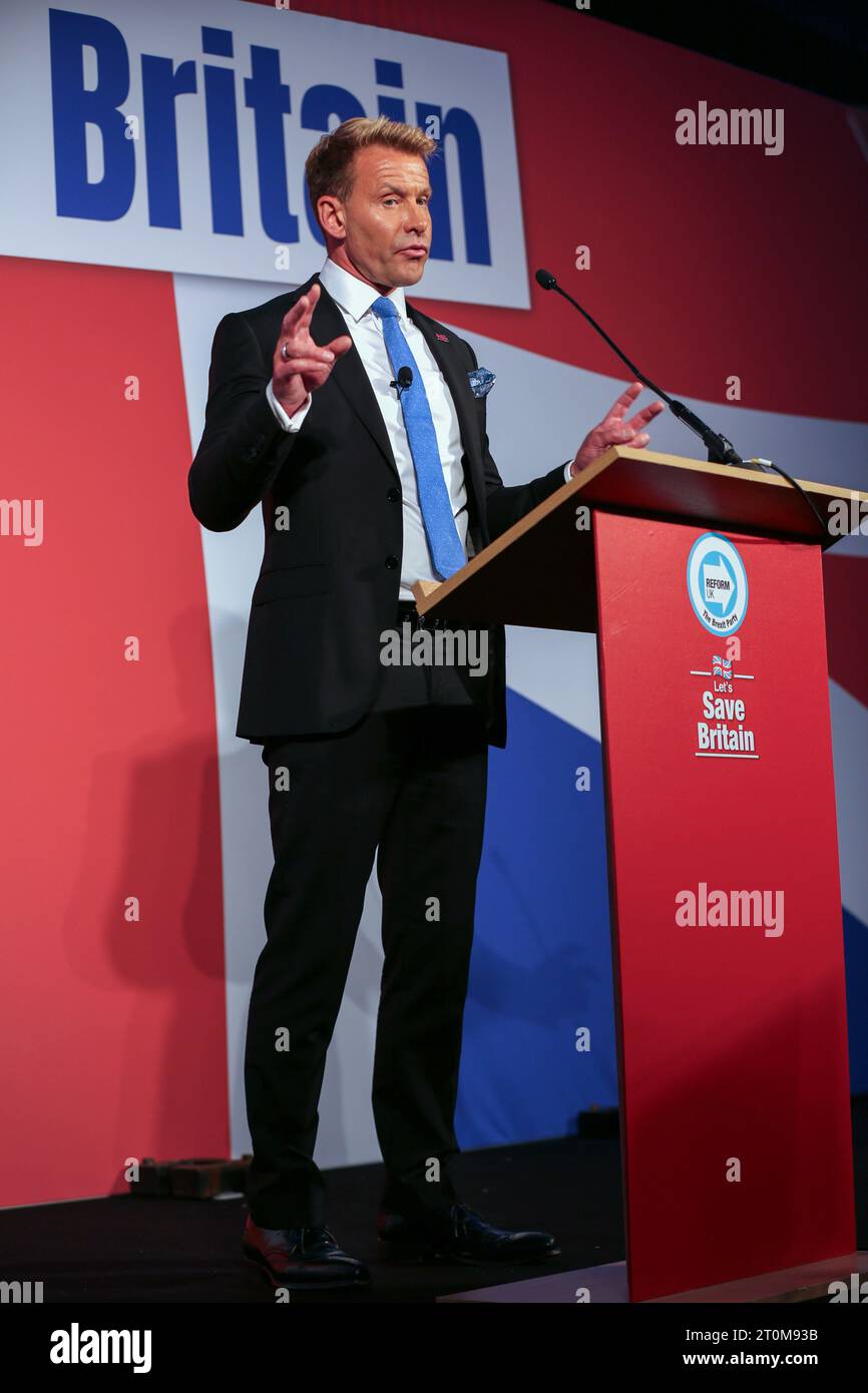 London, UK. 07th Oct, 2023. Reform UK spokesperson for health and ...