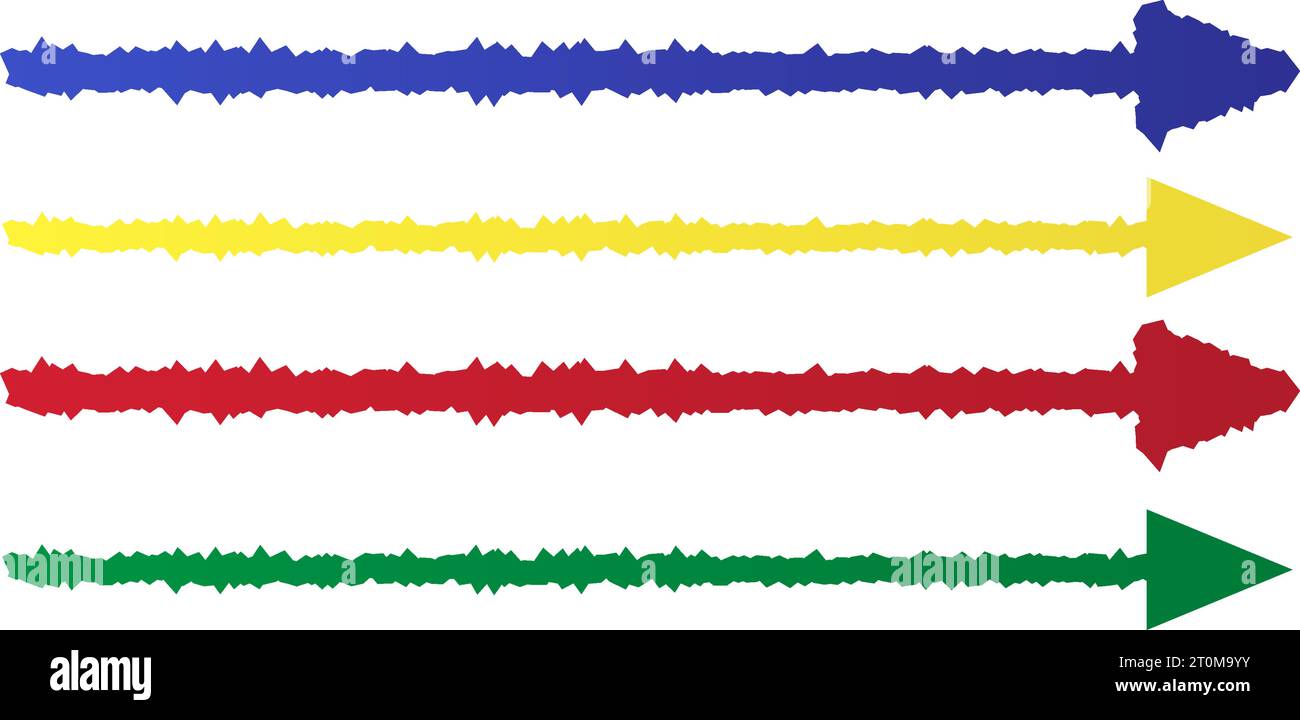 Straight long arrow. Black roughen straight long arrows vector isolated ...