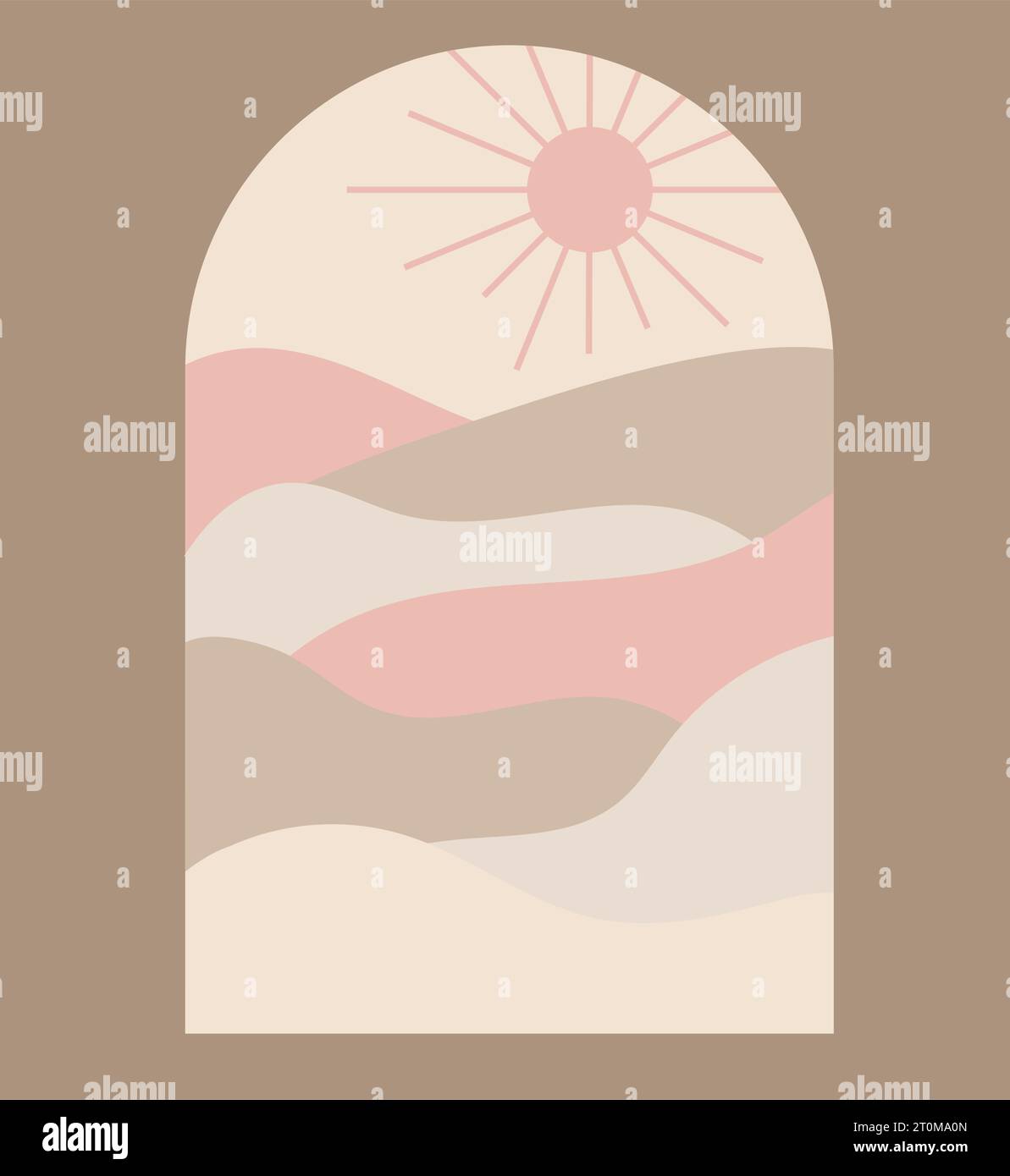 Boho boho logo cactus in minimal style. Landscape, cactus logo design ...