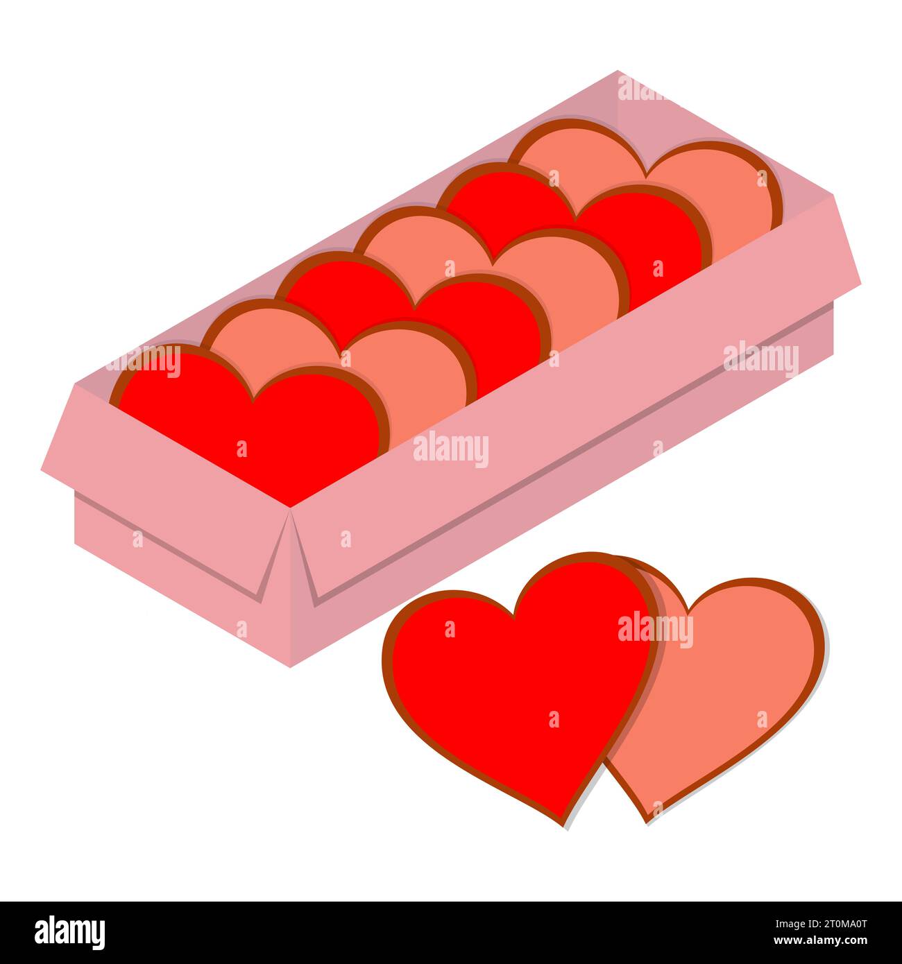 Vector illustration. A heart-shaped cookie box. Holiday Stock Vector ...