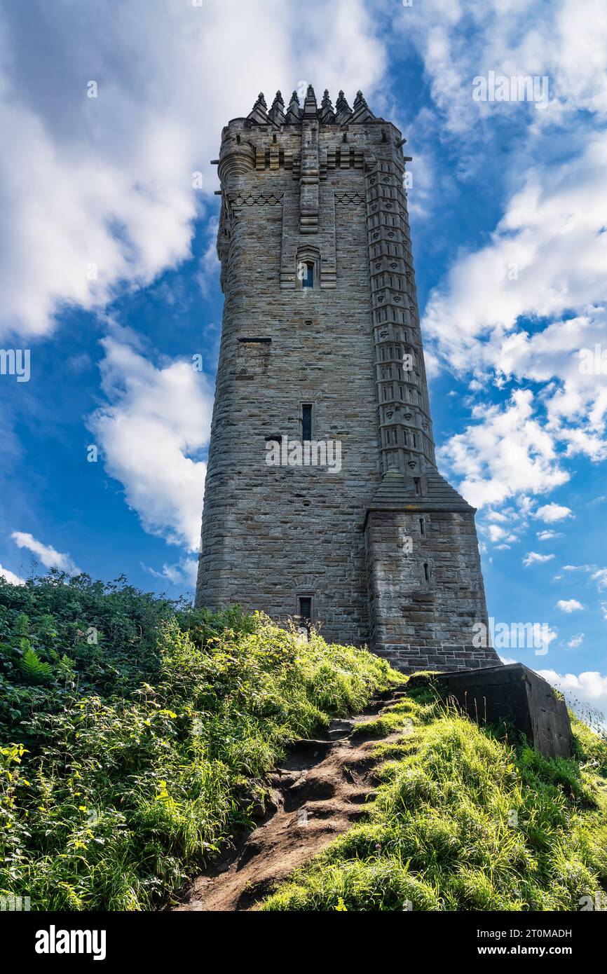National Wallace Monument on top of the hill Abbey Craig in Stirling ...