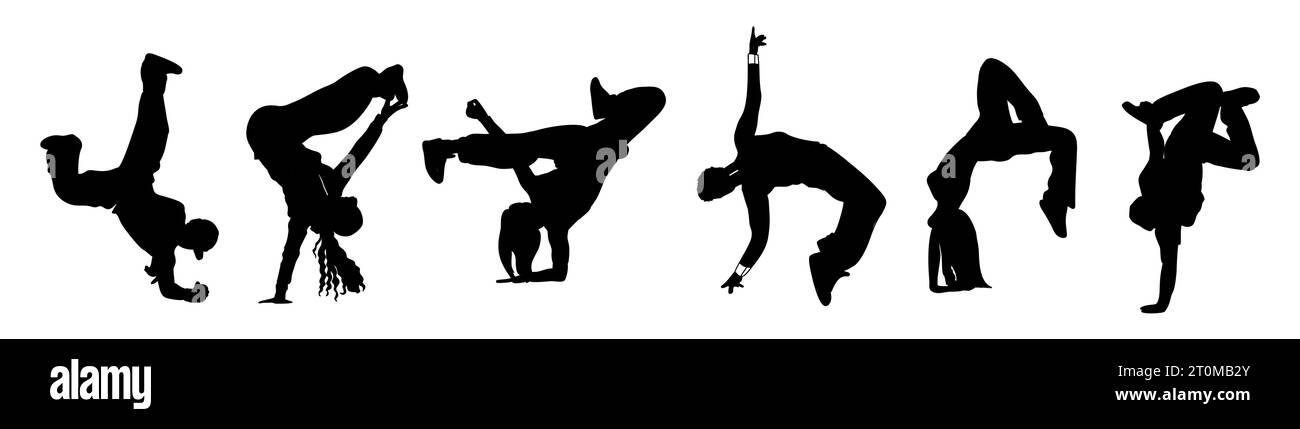 Set of Break Dancers in different poses vector Stock Vector Image & Art ...