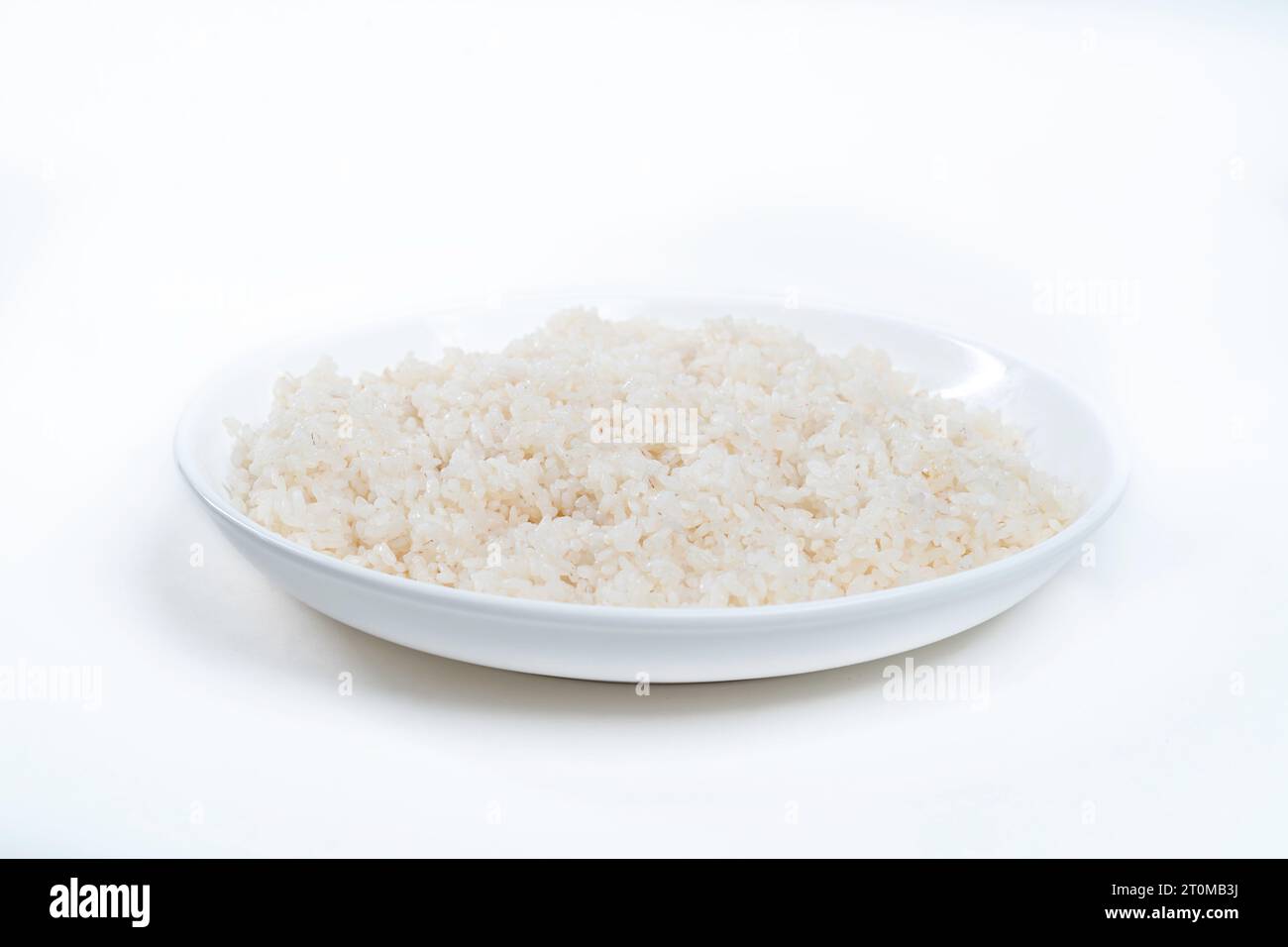 bowl of white delicious boiled rice.Garnish. View from above. Chinese ...