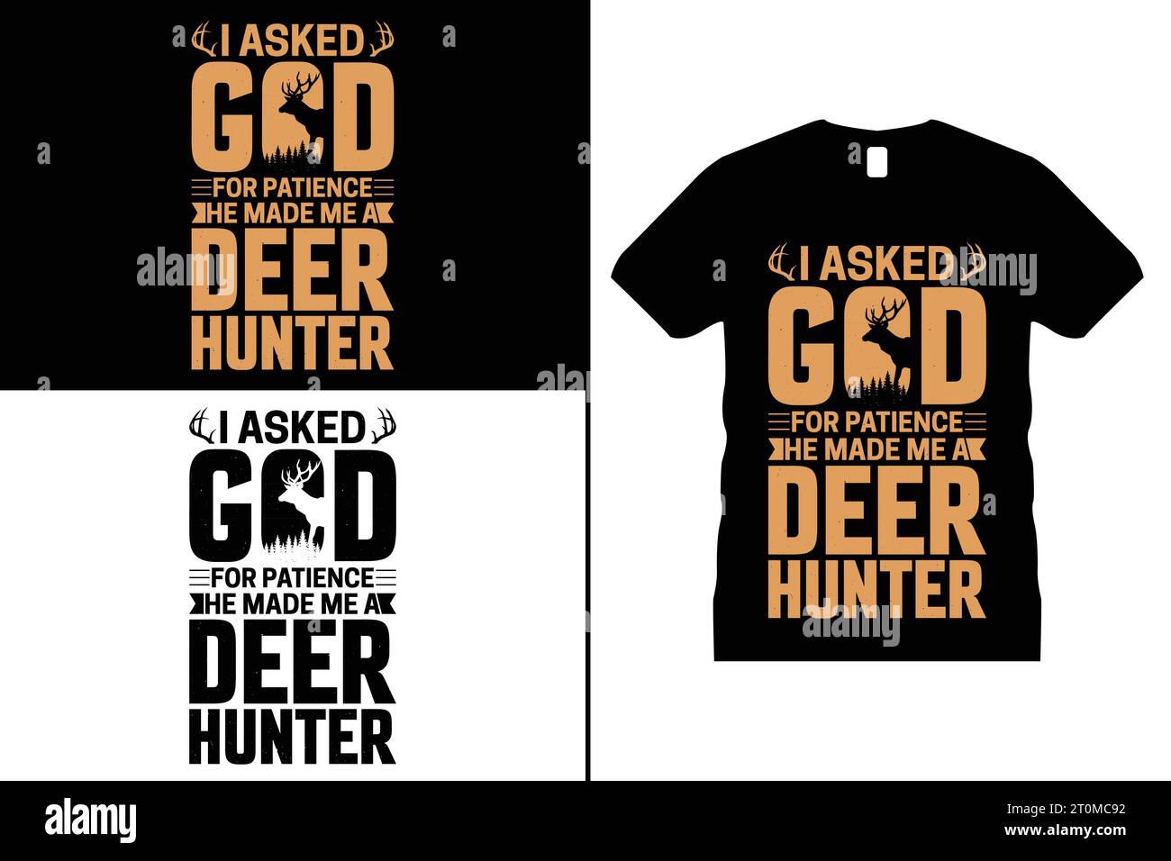 Funny Hunting Tshirt Design Deer Animal Gifts Black Shirts for Men ...