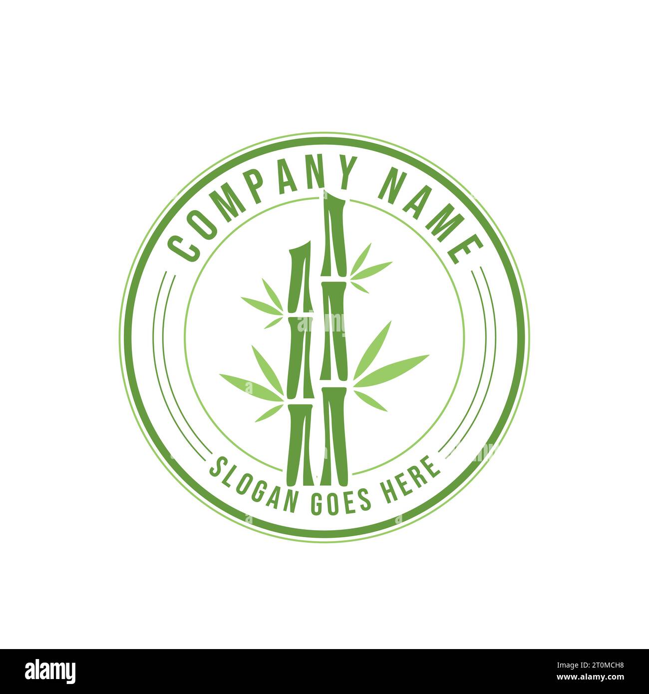 Bamboo logo template. Green bamboo trees vector design. Bamboo stem ...
