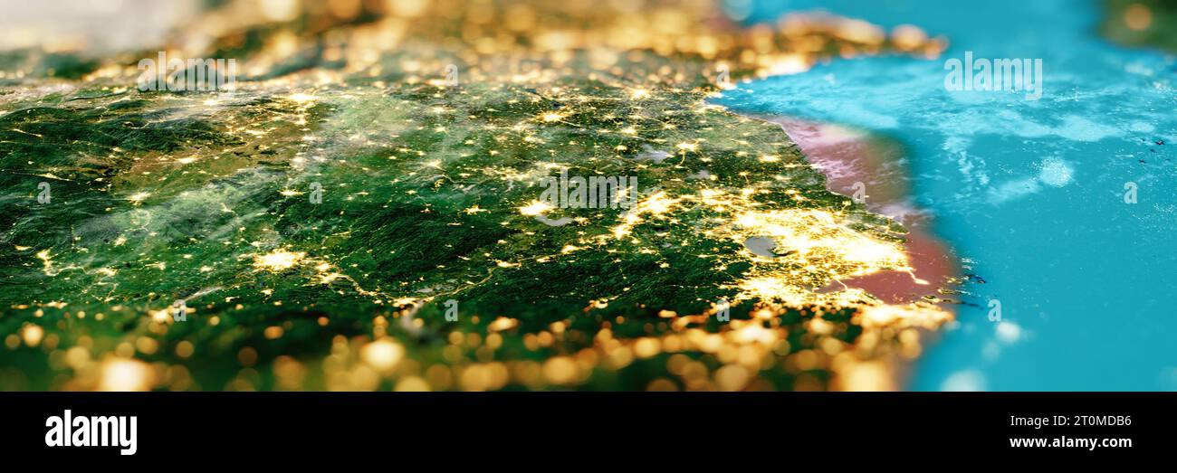 China, Shanghai miniature map. Elements of this image furnished by NASA ...