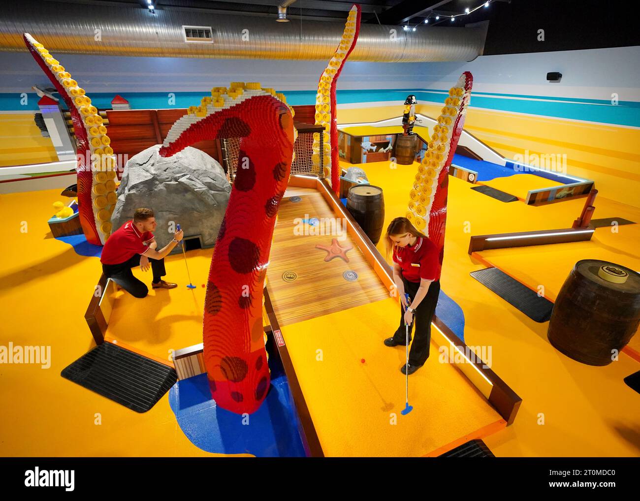 Legoland employees test out the world's first Lego Adventure Golf ...