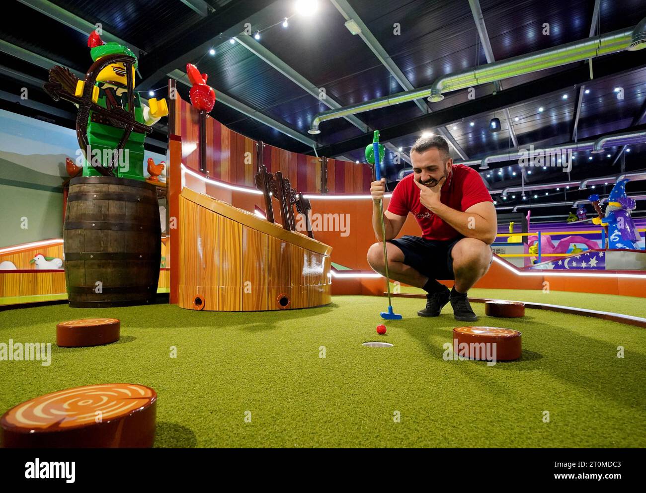Legoland employees test out the world's first Lego Adventure Golf ...