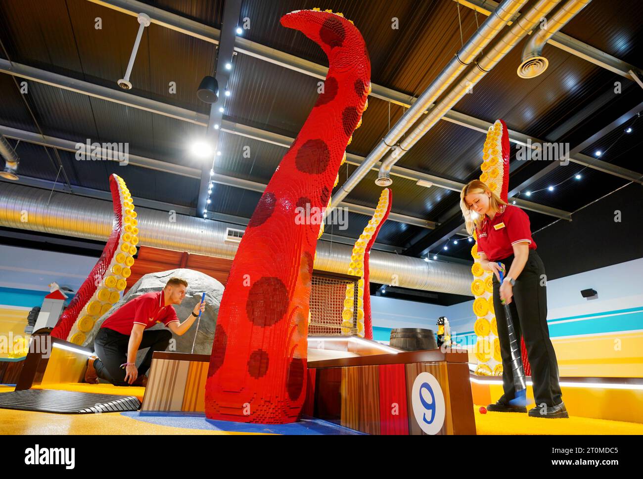 Legoland employees test out the world's first Lego Adventure Golf ...