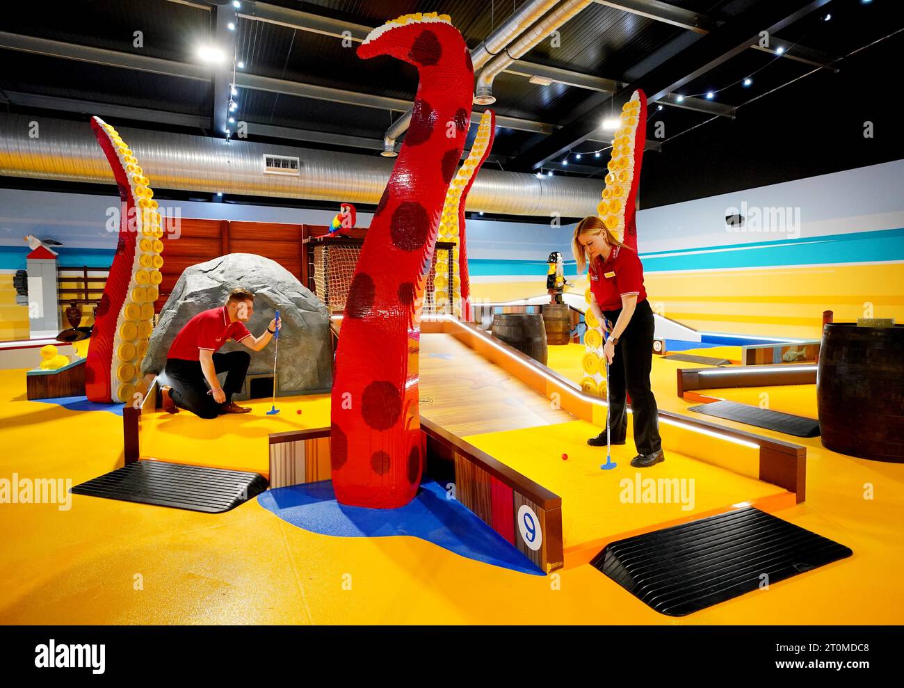 Legoland employees test out the world's first Lego Adventure Golf ...