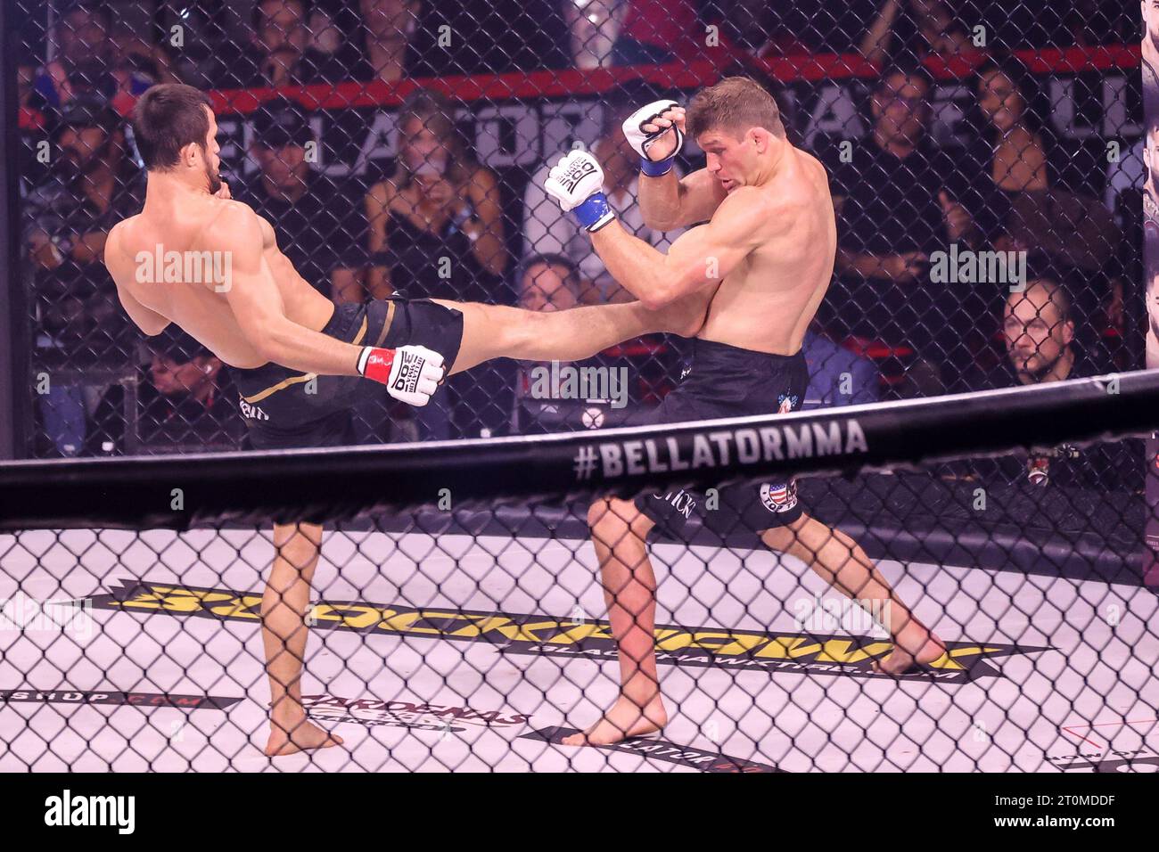 San Diego, USA. October 7, 2023: (L-R) Lightweight Champion Usman ...