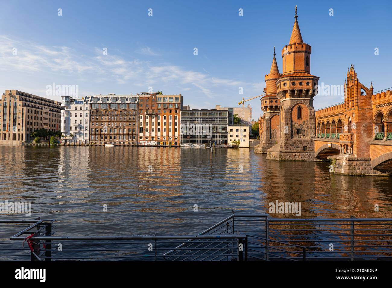 City of Berlin in Germany, Kreuzberg district skyline at River Spree ...