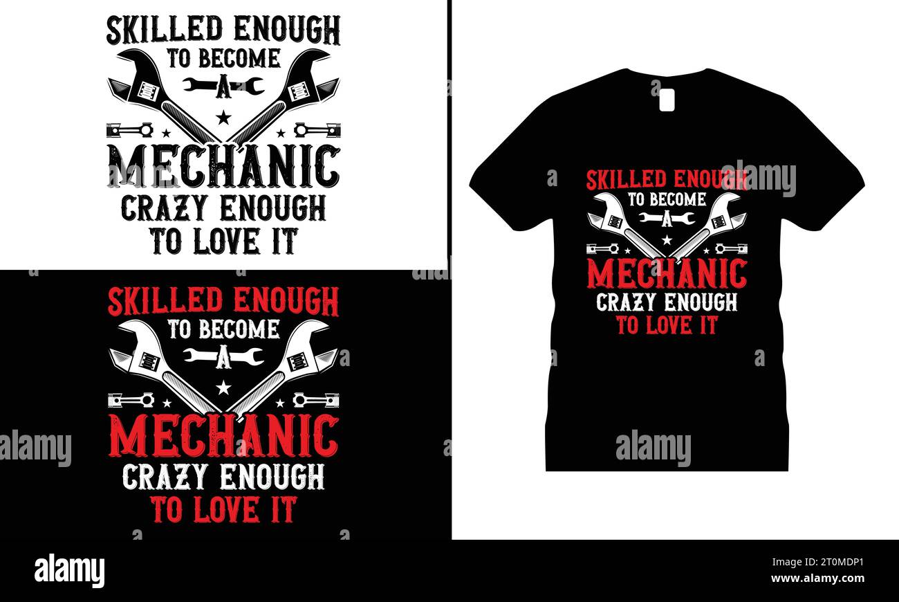 Funny Mechanical Tshirt Design and Engineer Garage Mechanic Shirt Stock ...