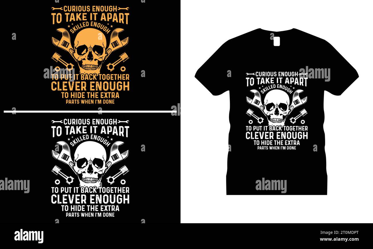 Funny Mechanical Tshirt Design and Engineer Garage Mechanic Shirt Stock ...