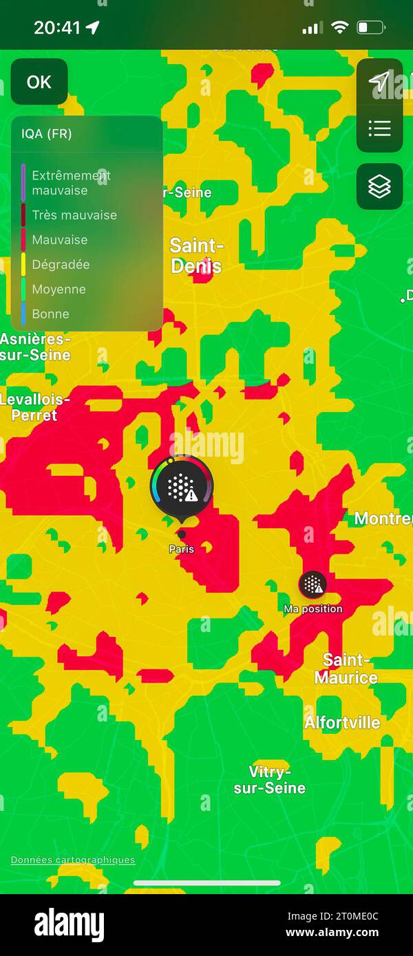 An aerial map paris hi-res stock photography and images - Alamy