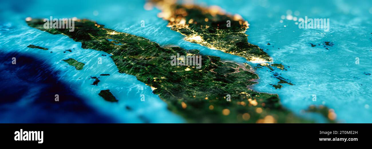 Sumatra island, Indonesia. Elements of this image furnished by NASA. 3d ...