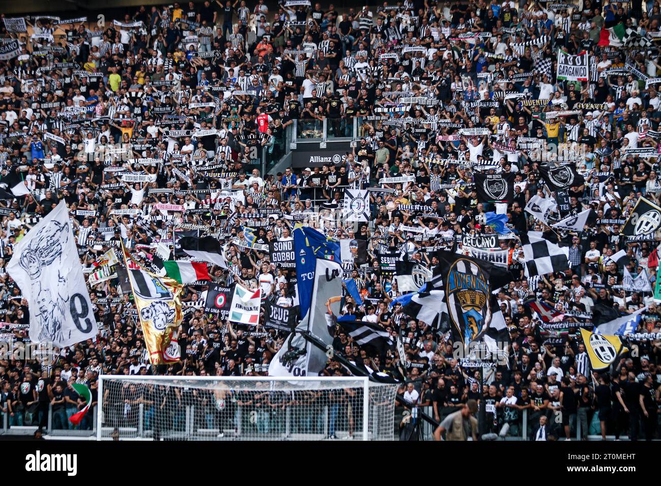 Juventus supporters fans cheer during the Serie A football match n.8 ...