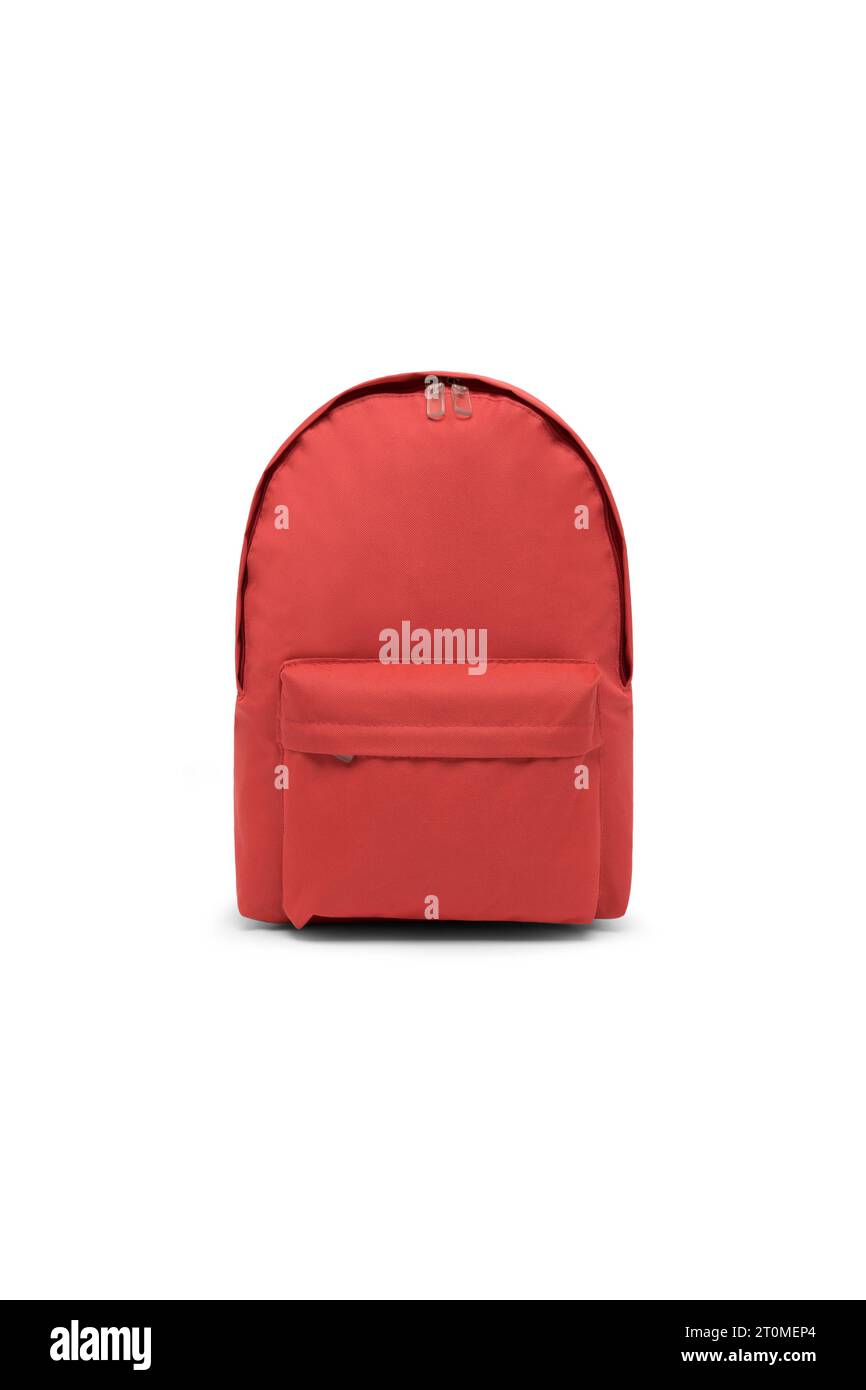 close up trendy fashionable school backpack pink color isolated on ...