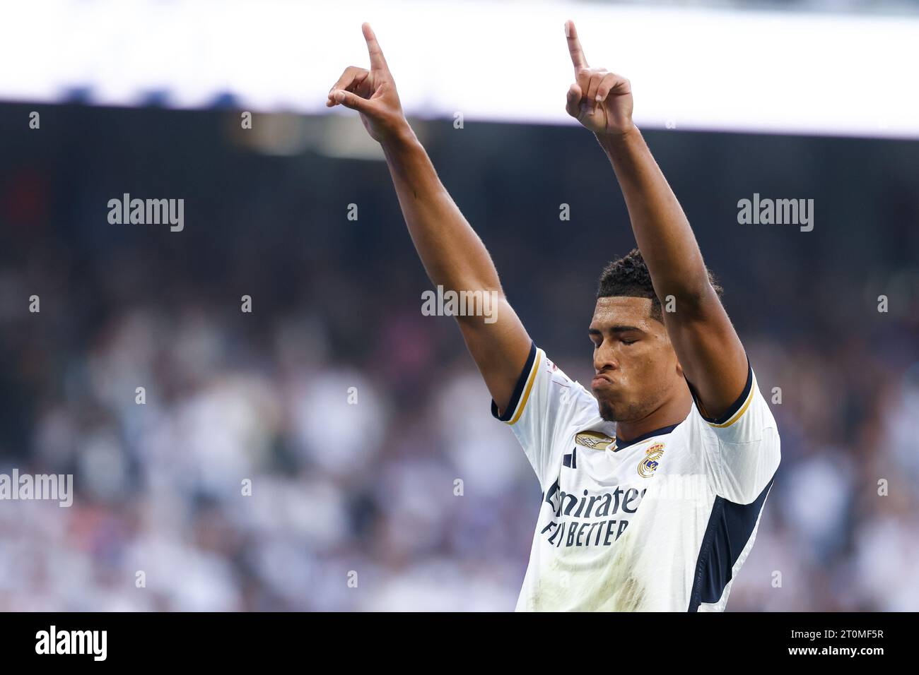 Jude Bellingham of Real Madrid celebrates a goal during the Spanish ...