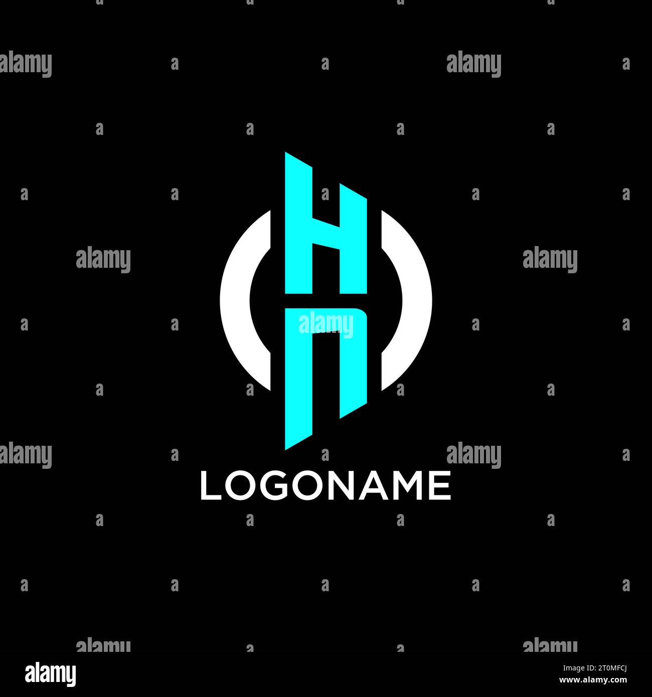 HN circle monogram logo design ideas Stock Vector Image & Art - Alamy
