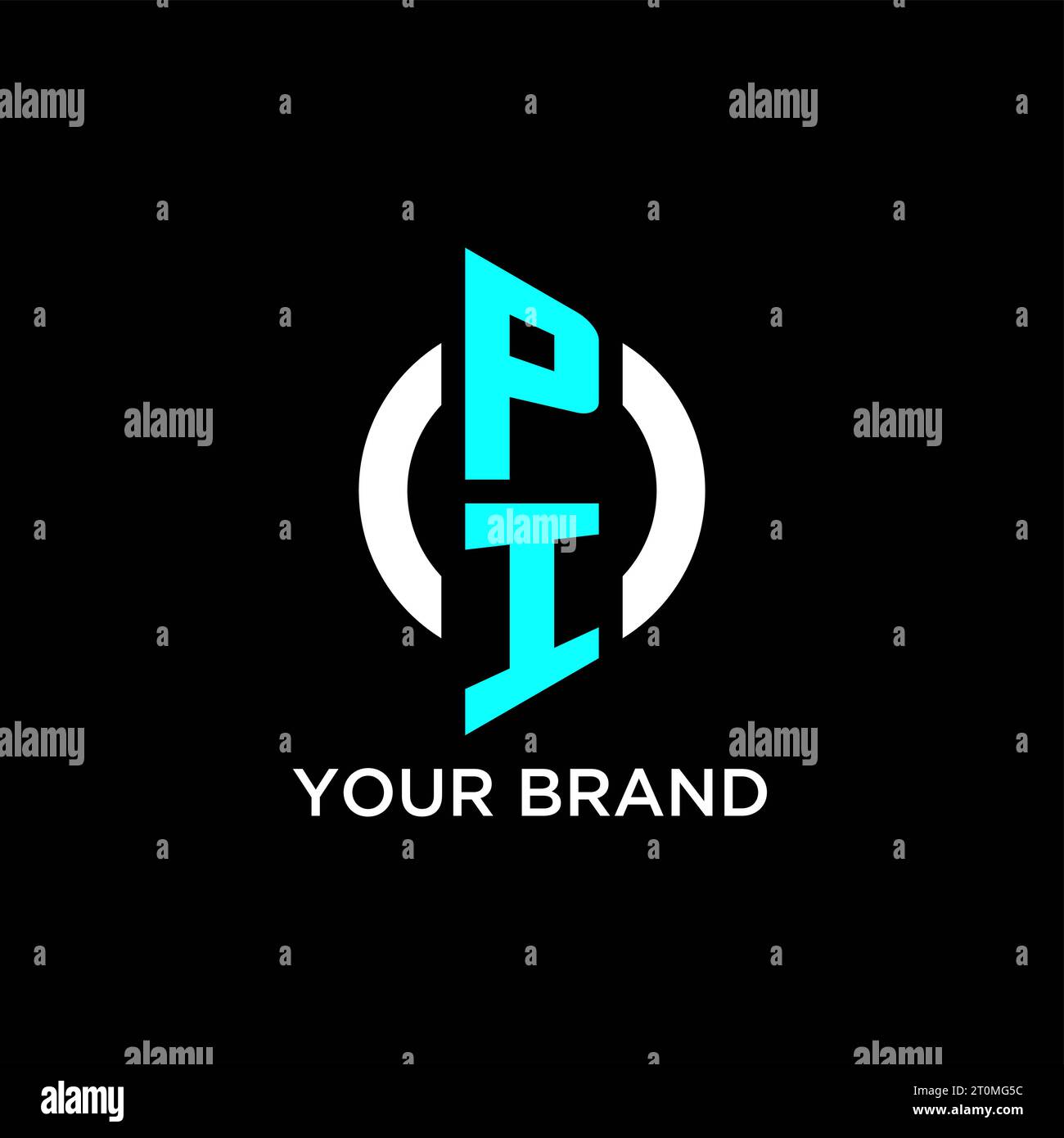 PI circle monogram logo design ideas Stock Vector Image & Art - Alamy