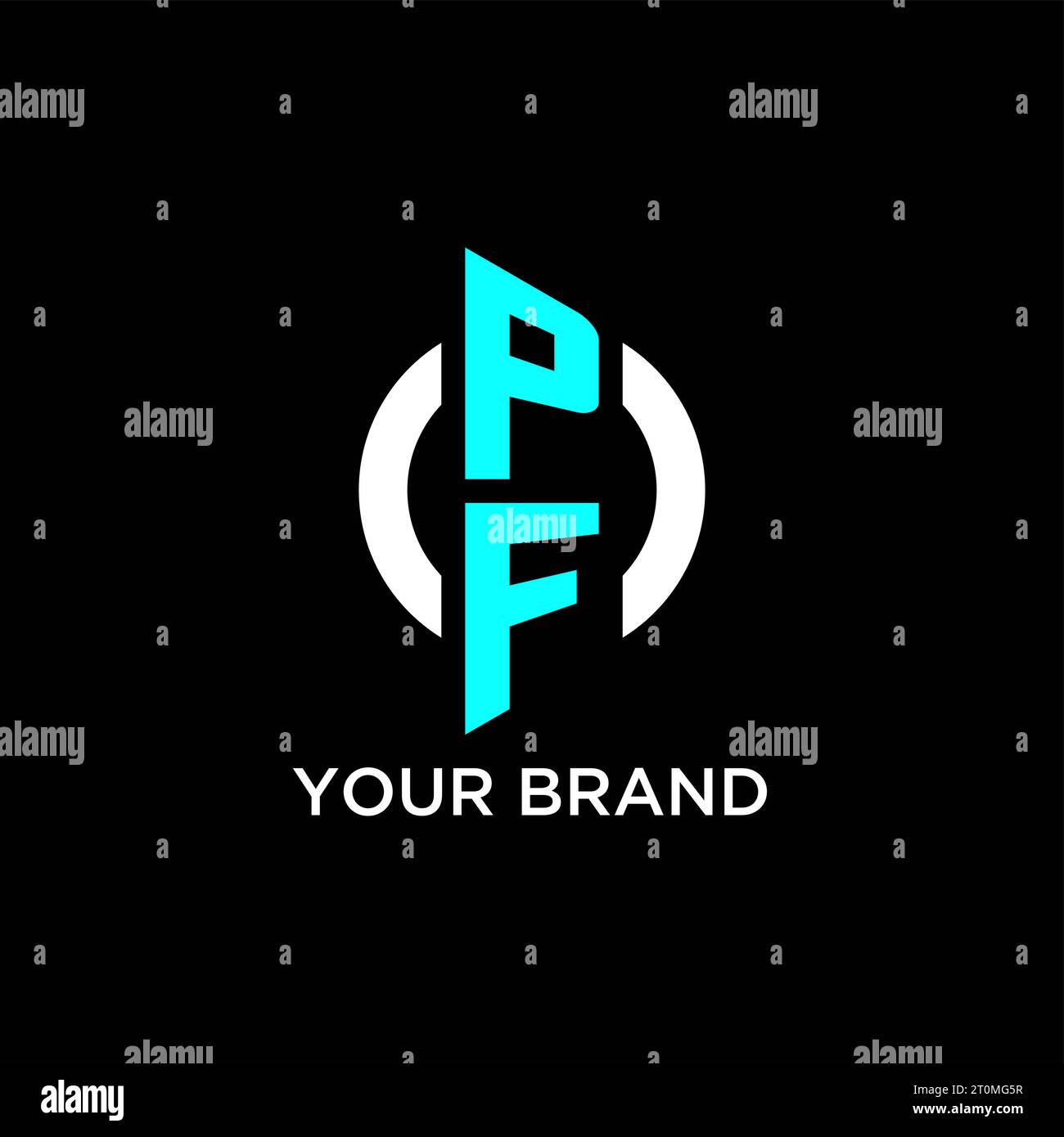 Pf logo design Stock Vector Images - Alamy