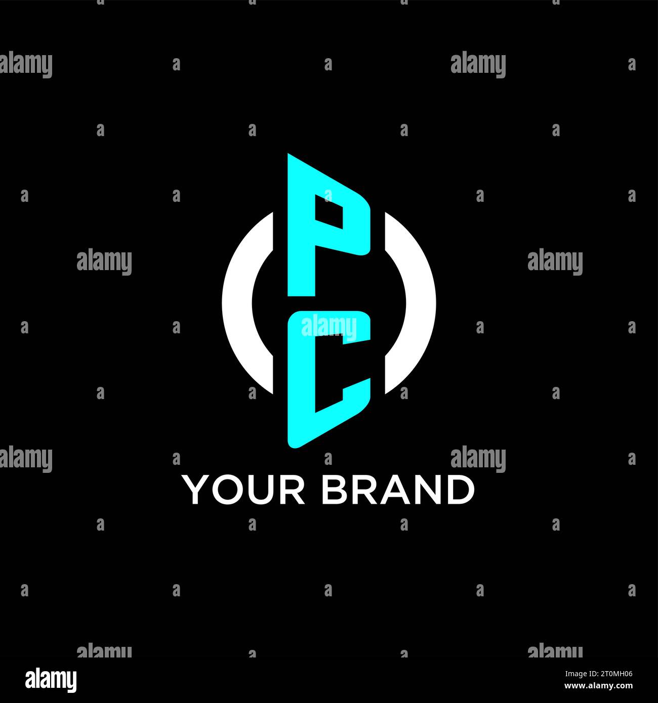 PC circle monogram logo design ideas Stock Vector Image & Art - Alamy