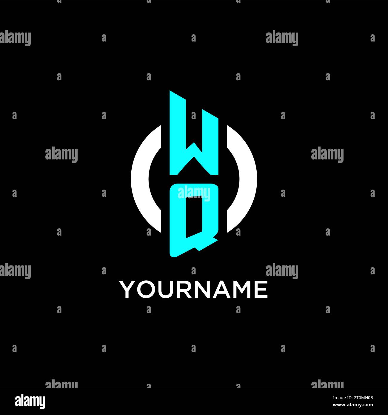 WQ circle monogram logo design ideas Stock Vector Image & Art - Alamy