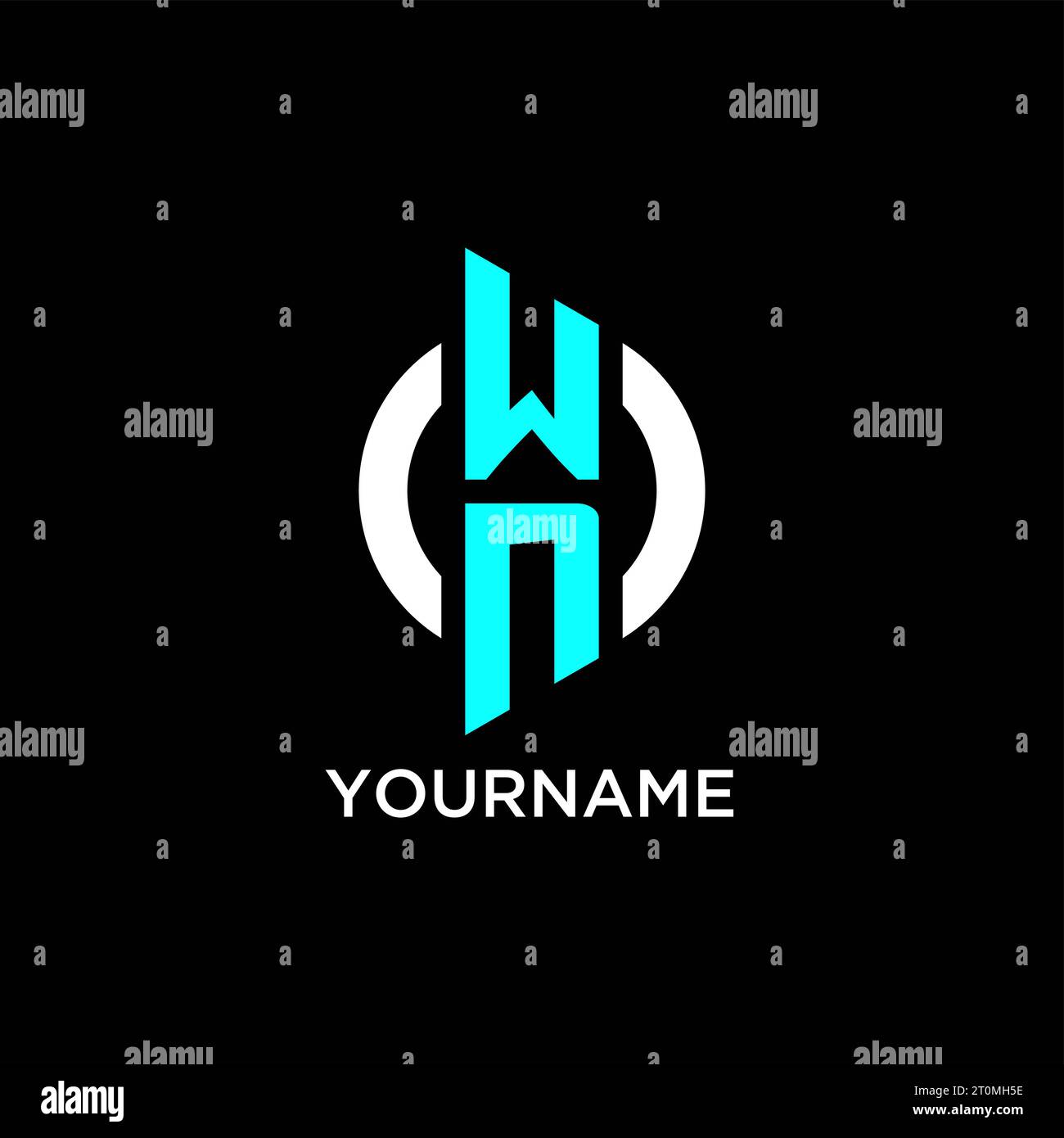 WN circle monogram logo design ideas Stock Vector Image & Art - Alamy