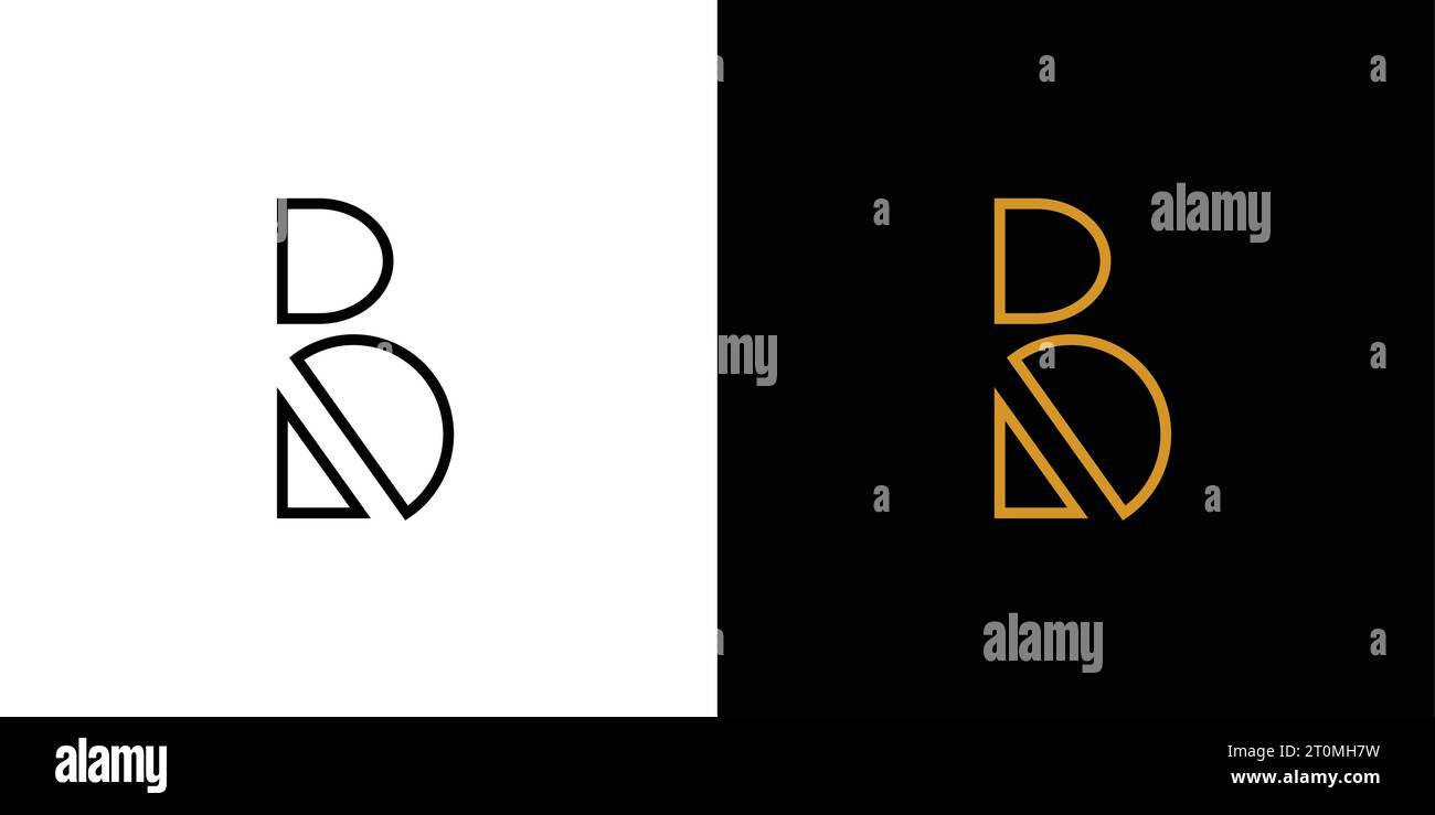 modern and unique letter B initials logo design Stock Vector Image ...