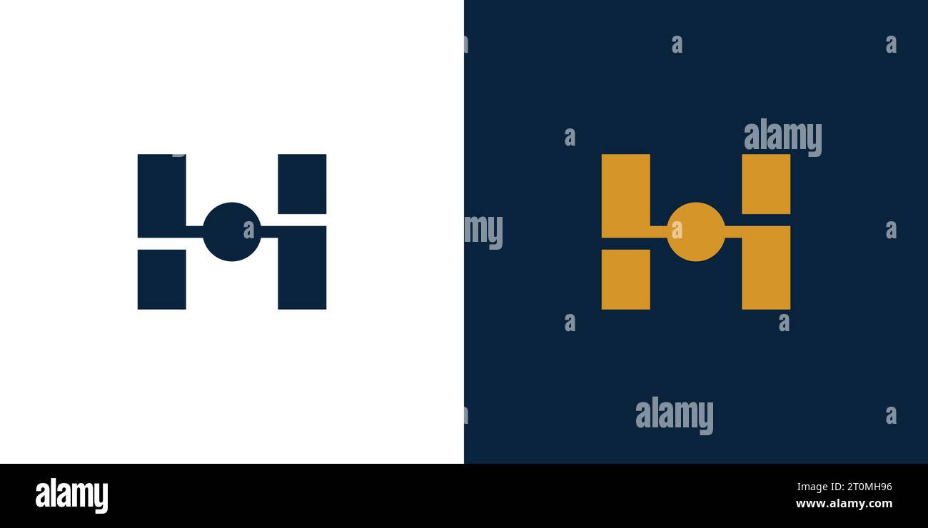 modern and unique letter H initials logo design 2 Stock Vector Image ...