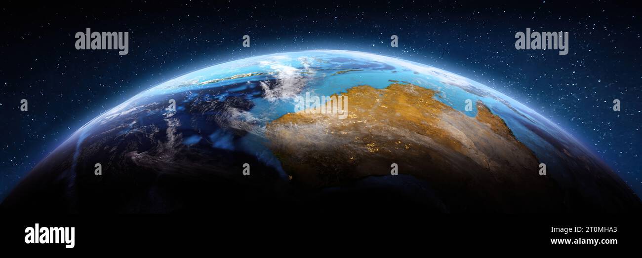 Australia and Java island air view. Elements of this image furnished by ...