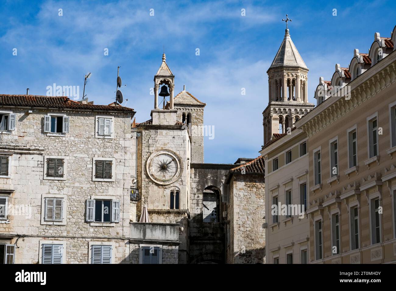 Split, Croatia. 19th Sep, 2023. The square Pjaca (People's Square), in ...
