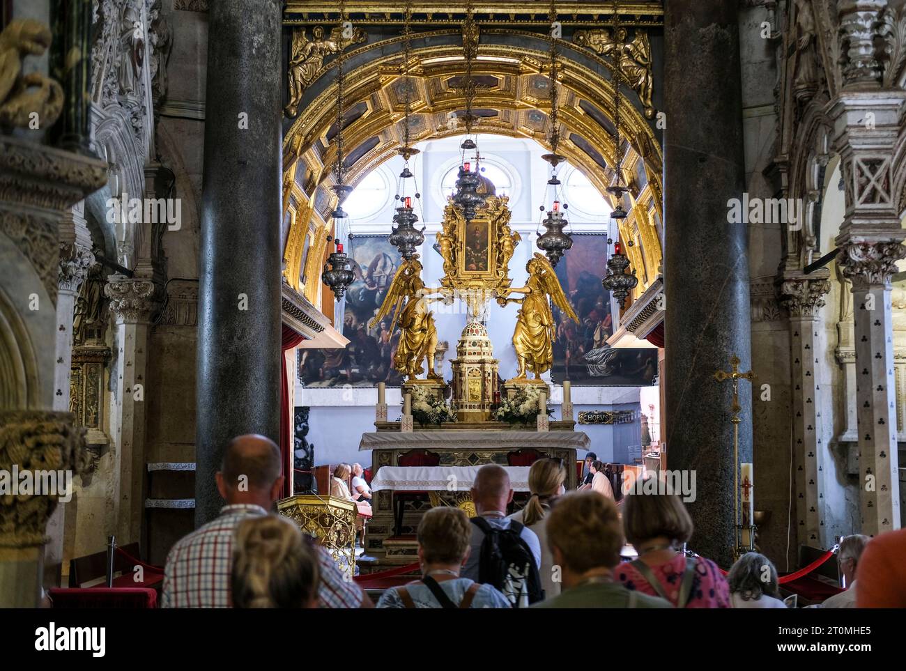 Split, Croatia. 19th Sep, 2023. The main altar in the Cathedral of St ...