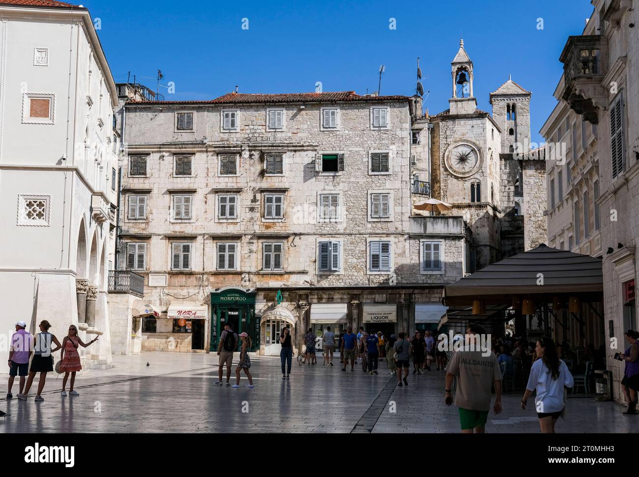 Split, Croatia. 17th Sep, 2023. The square Pjaca (People's Square), in ...