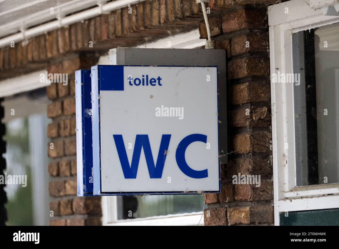 Sign for toilet in building at train station of Putten in the ...