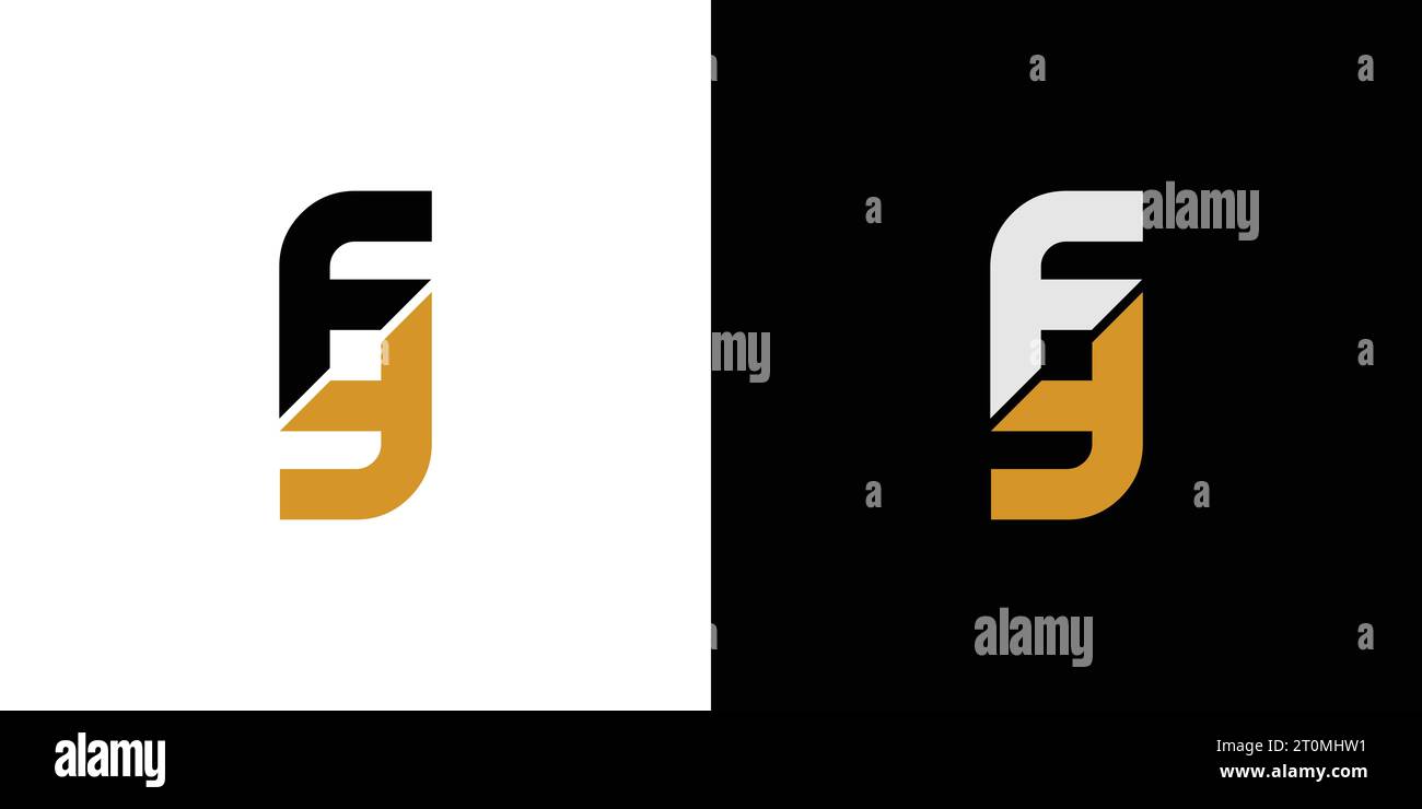 Simple and unique letter FG initials logo design Stock Vector Image ...