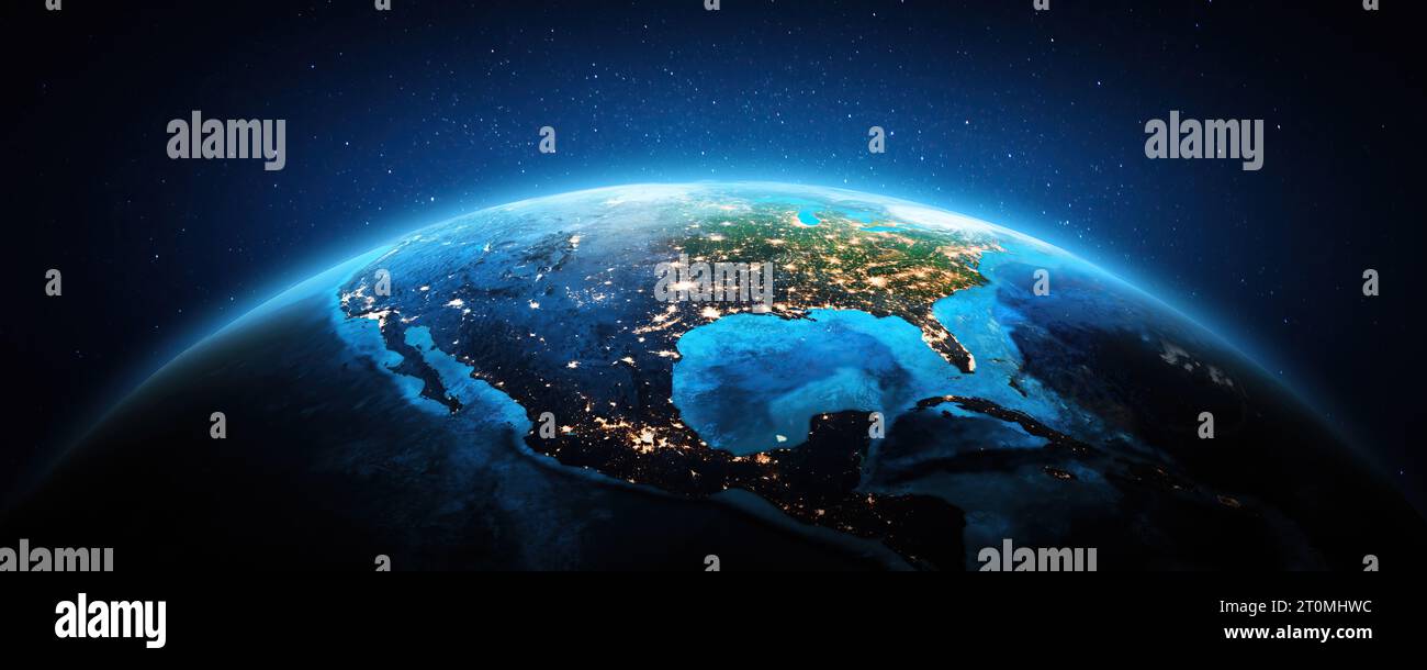 United states map lights from space hi-res stock photography and images ...