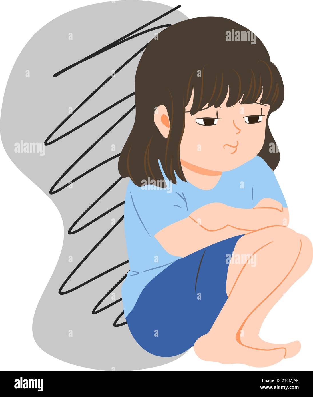 graphic illustrated Depression psychiatry kid separated from society ...