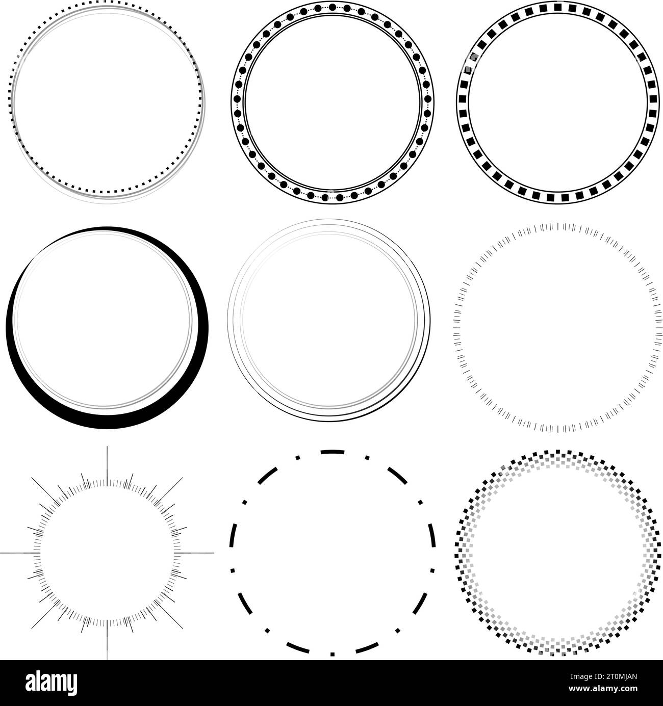 graphic illustrated Frame border decoration circle set modern minimal ...