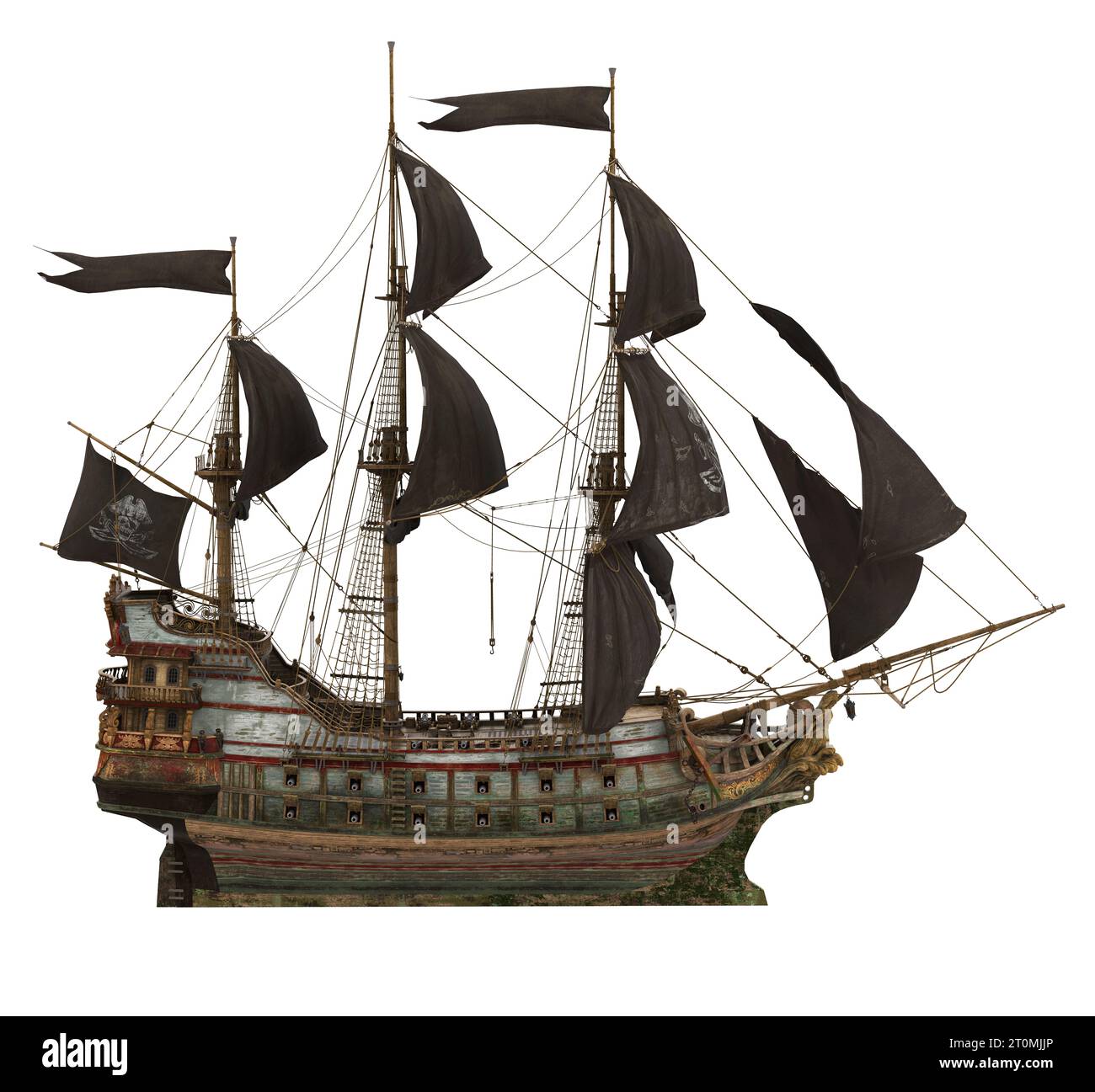 Pirate Sail Ship Isolated Stock Photo - Alamy