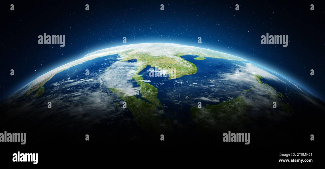 South-East Asia from space. Elements of this image furnished by NASA ...