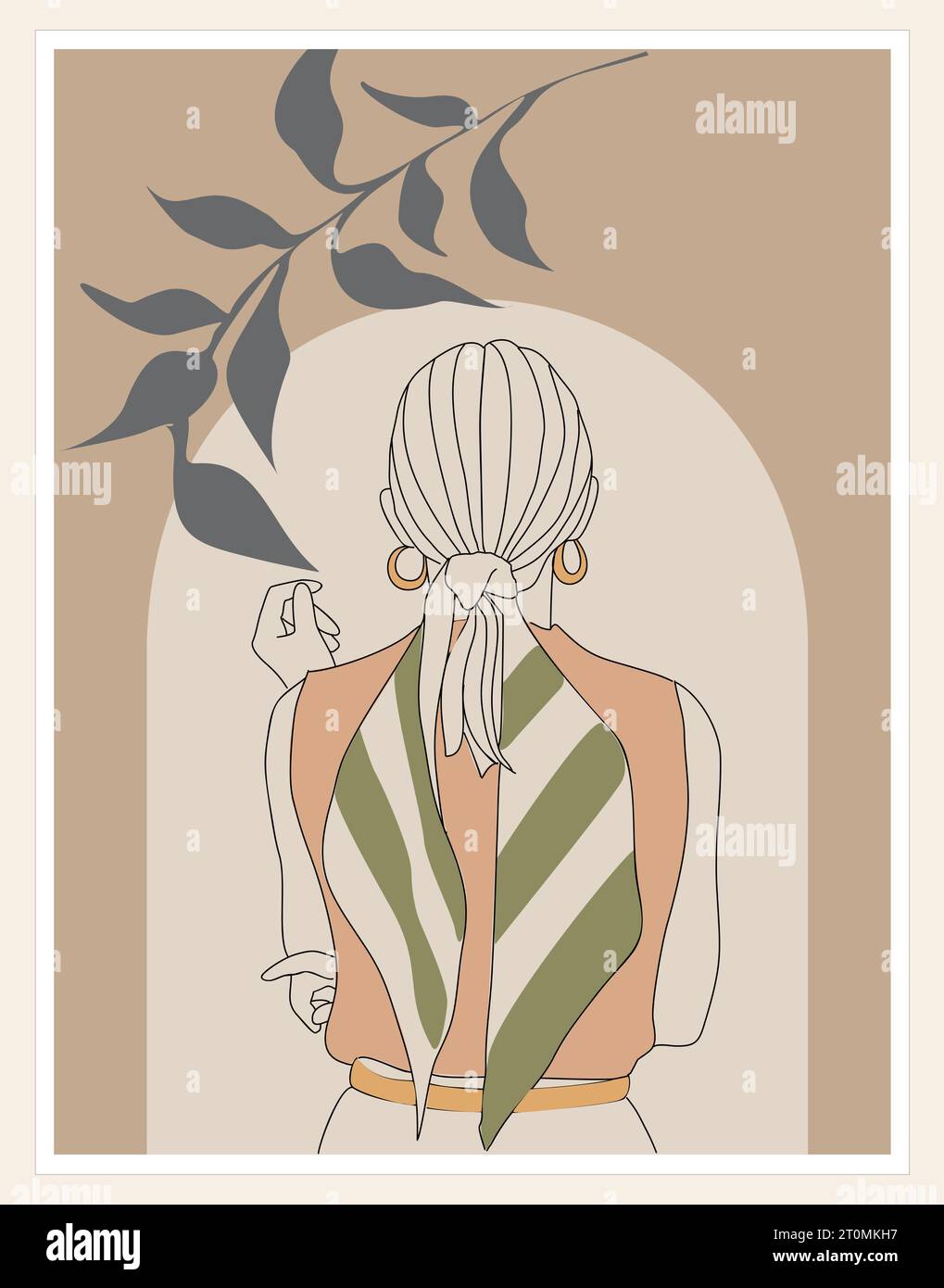 Modern Woman Wall Art Abstract Female Print vector Stock Vector Image ...